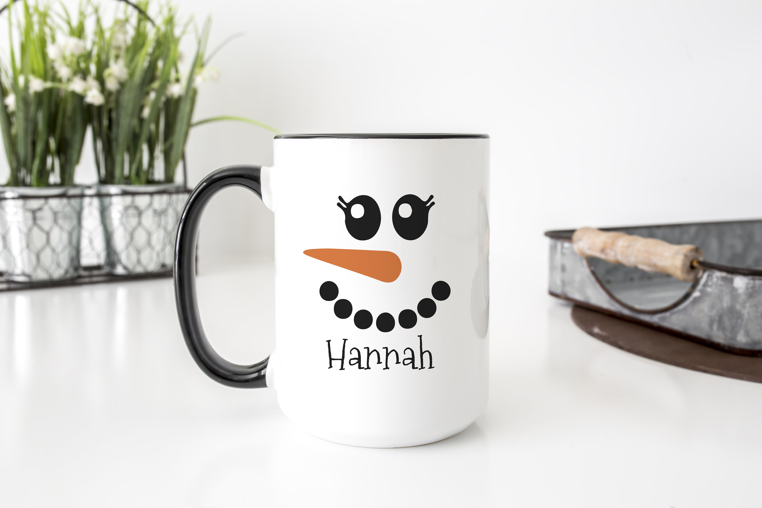 Personalized Snowman Face Mug - Cute Christmas Mugs for Kids - Hot ...