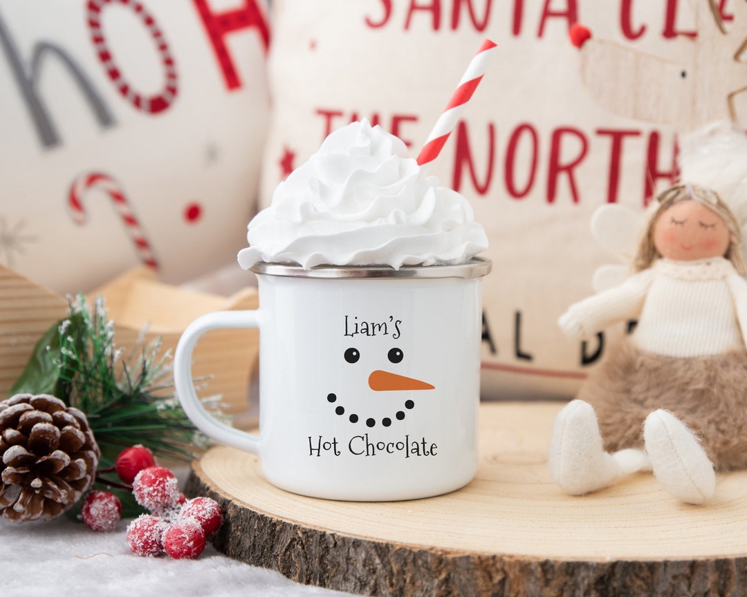 Personalized Snowman Face Mug With Name Kids Hot Cocoa Cup Seasonal ...