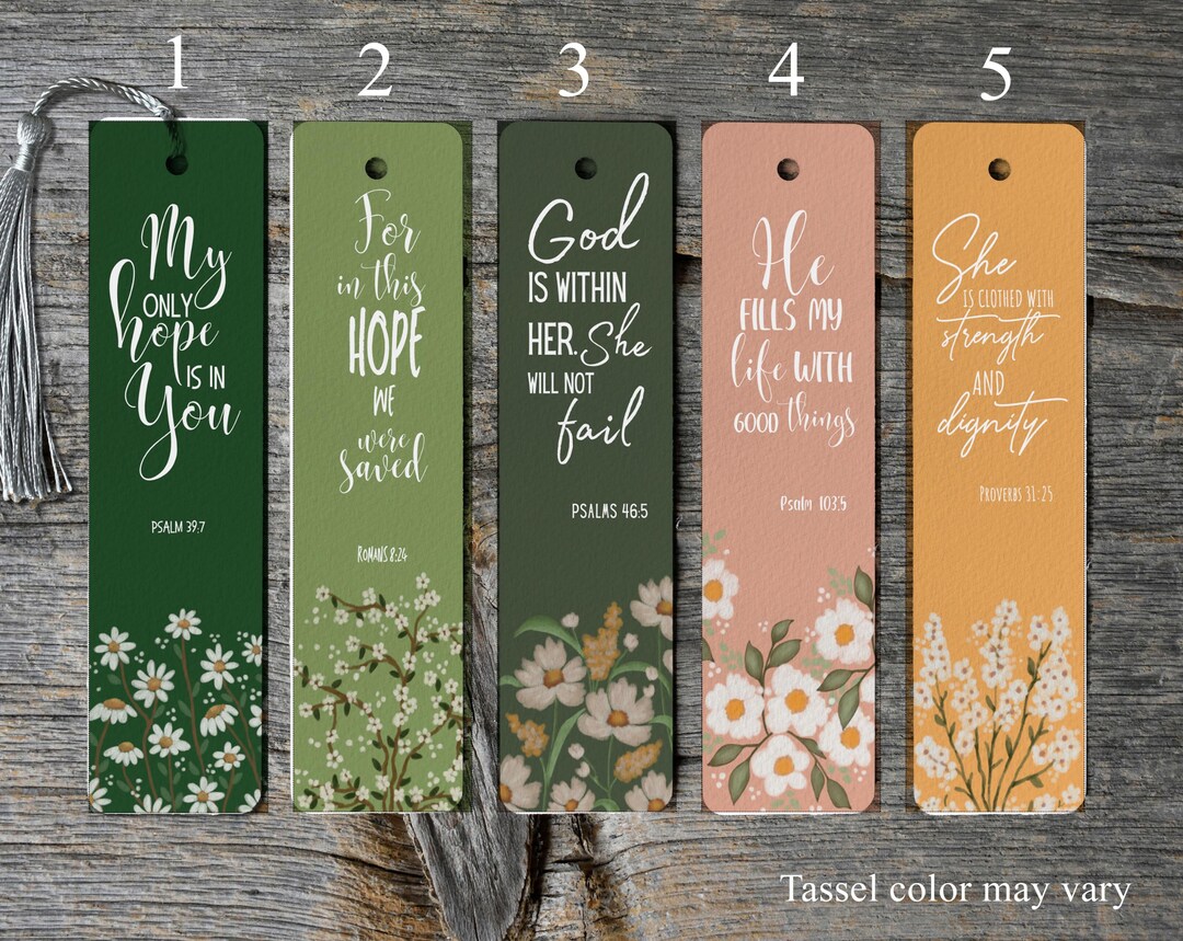 Scripture Bookmark Floral Bible Verse Book Mark Christmas Gift for ...