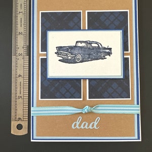 Blue Plaid and Classic Car Father’s Day Card - Etsy