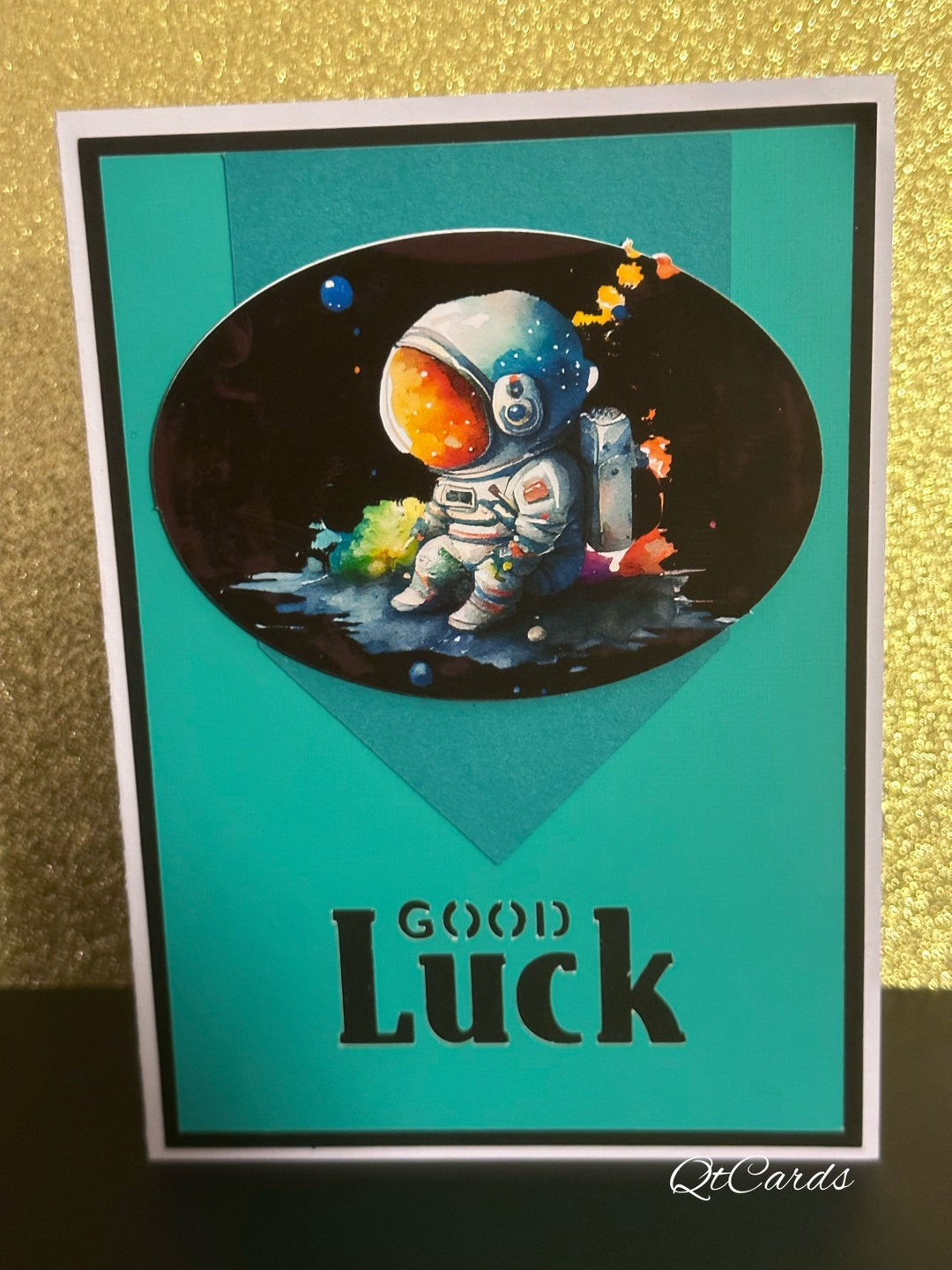 Astronaut Teal Good Luck - Etsy