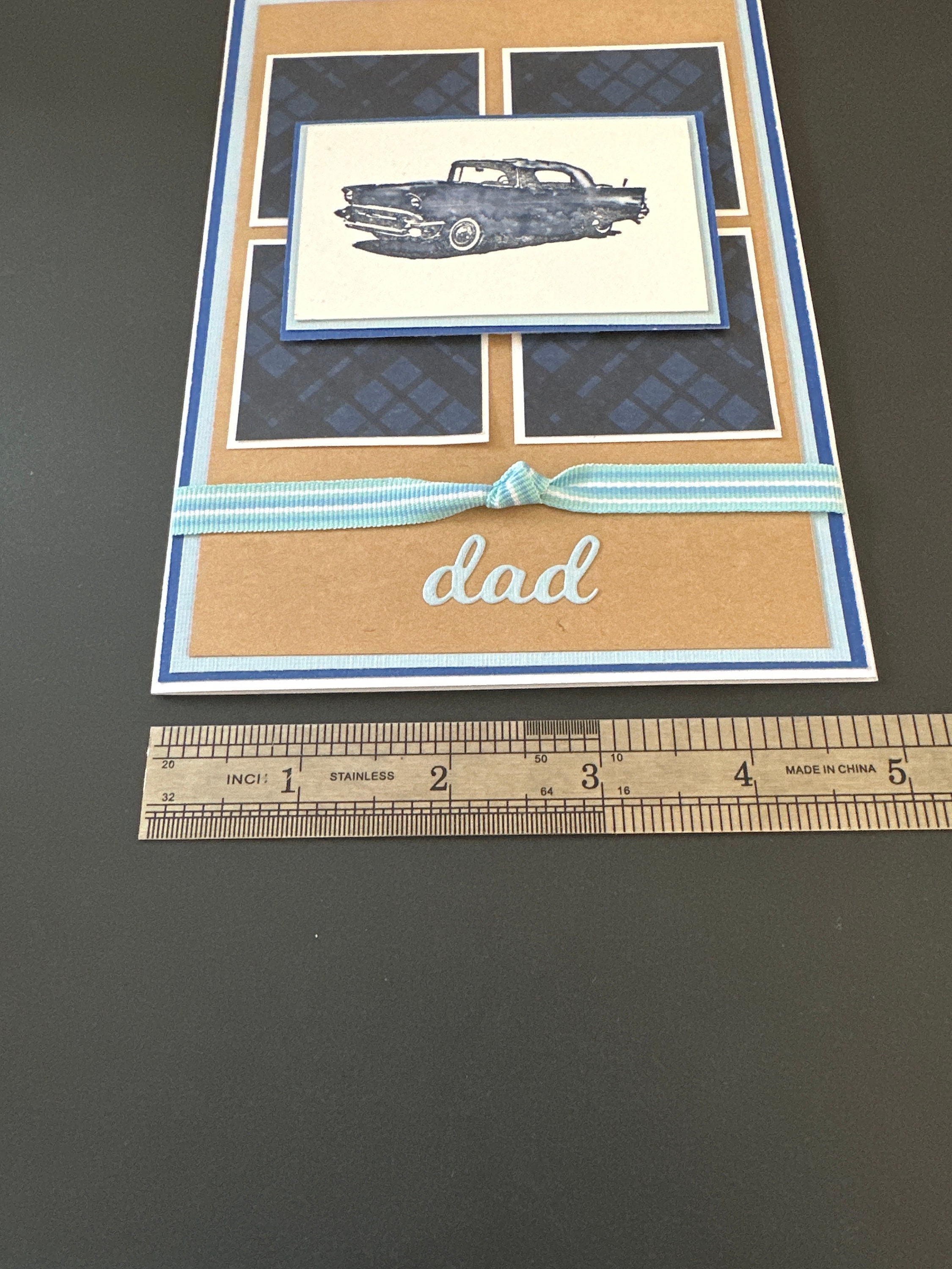 Blue Plaid and Classic Car Father’s Day Card - Etsy