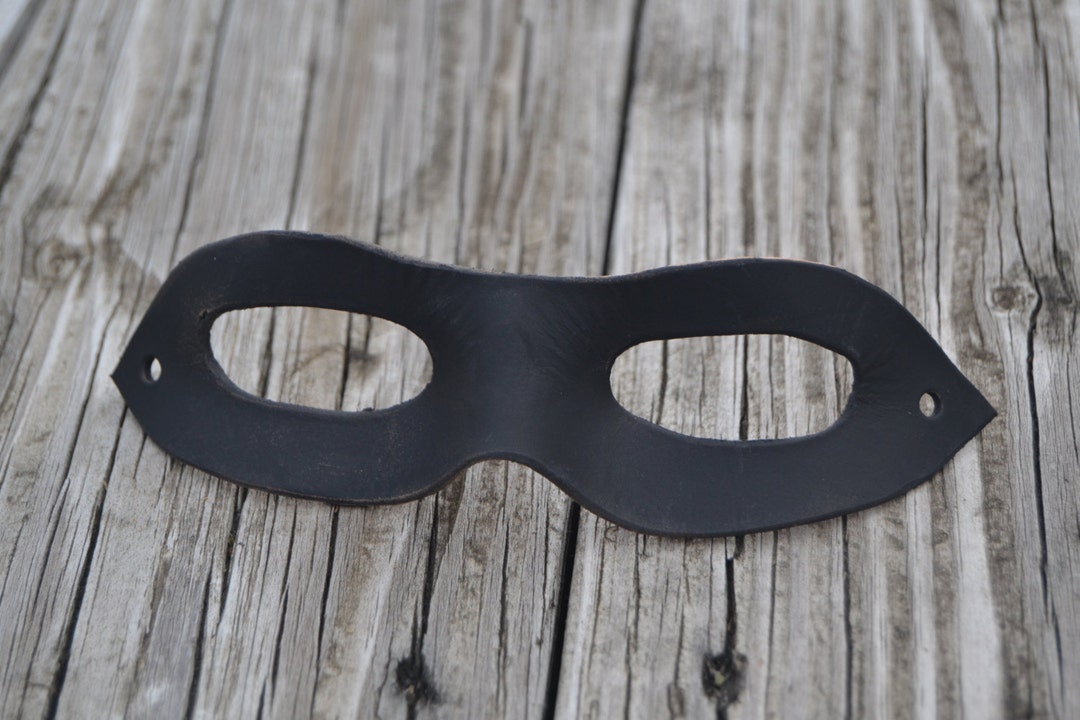 Black Leather Superhero Mask - Etsy