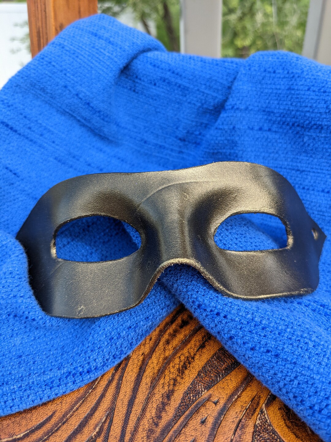 Black Metallic Leather Superhero Mask - Etsy