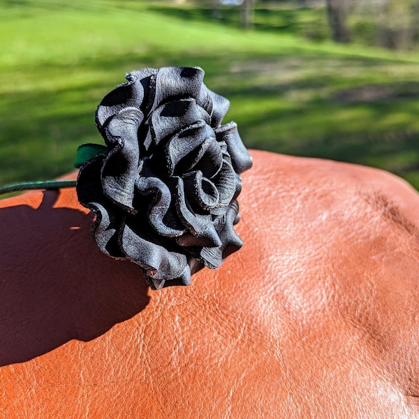 Leather Rose - Etsy