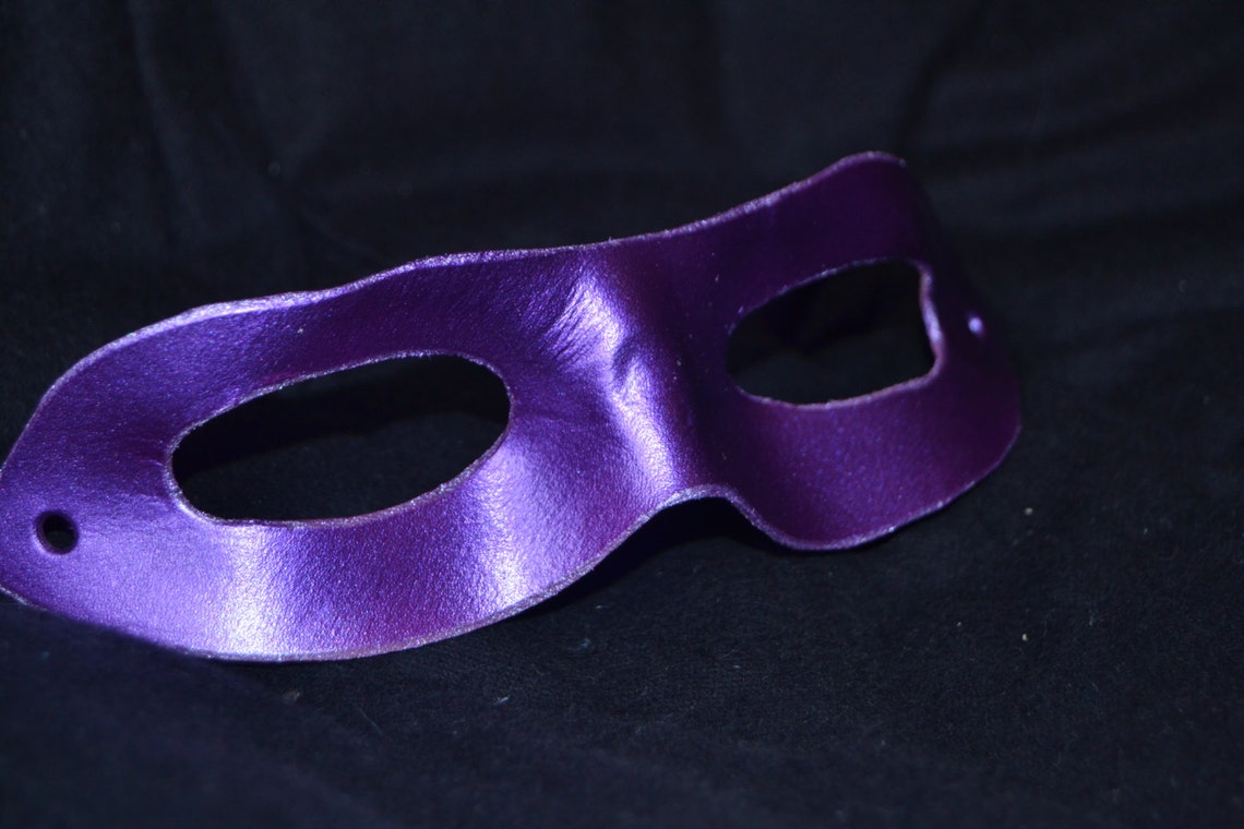 Purple Leather Superhero Mask - Etsy
