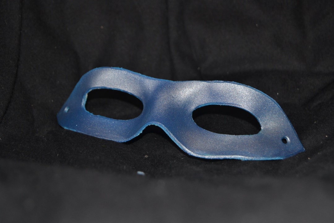 Silver Blue Leather Superhero Mask - Etsy