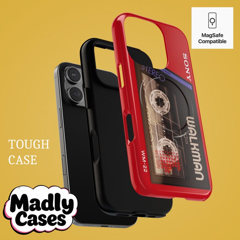 Retro Walkman Mixtape iPhone 17 16 15 Magsafe Case – 80s 90s Music ...