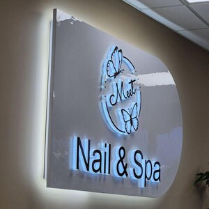 Custom Acrylic Sign, Light up Salon Sign, LED Business Signs, Engraved ...