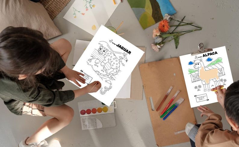 Alphabet Animals Coloring Book With Fun Facts - Etsy UK