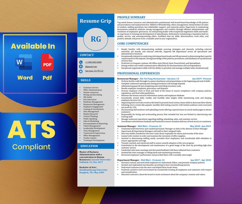 Modern Design Resume Template | Creative CV | Editable in Word | Eye ...