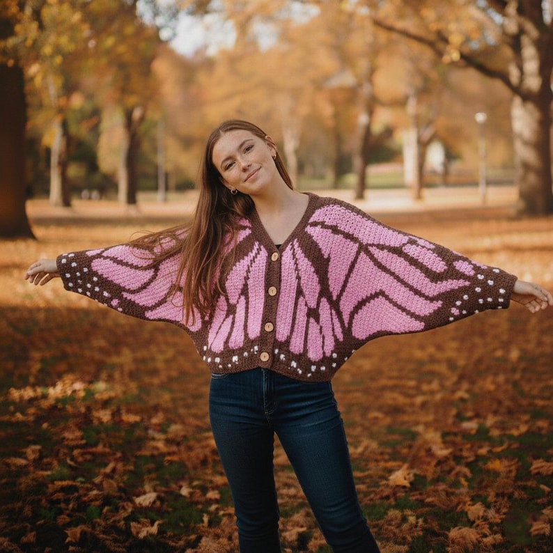Butterfly Wing Cardigan Crochet Pattern Amigurumi PDF | Oversized ...
