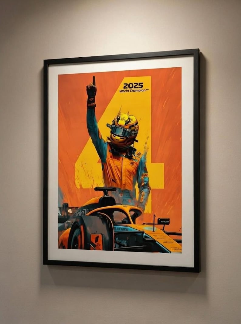 Lando Norris 2025 Champion Poster | Mclaren F1 Art (digital Download A2 ...