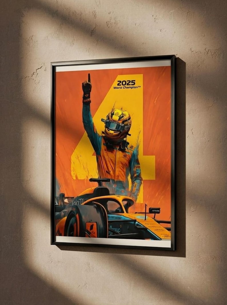 Lando Norris 2025 Champion Poster | Mclaren F1 Art (digital Download A2 ...