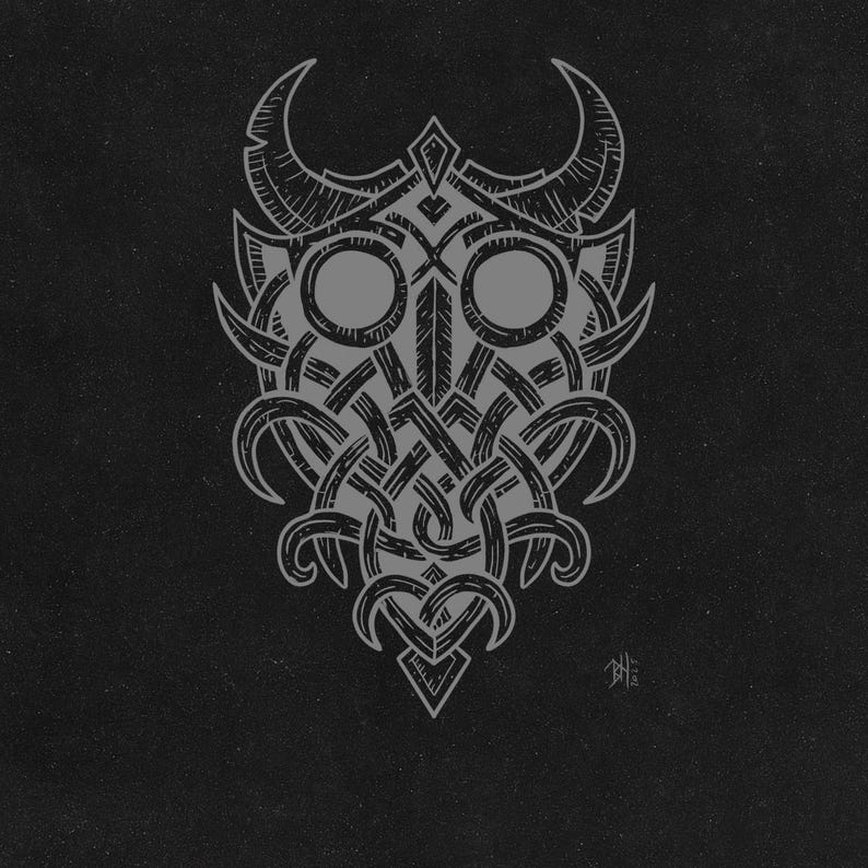 Famine – Four Horsemen Collection | Nordic Knotwork Mask Art | 6x6 ...