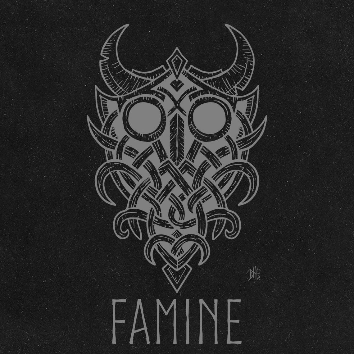 Famine – Four Horsemen Collection | Nordic Knotwork Mask Art | 6x6 ...