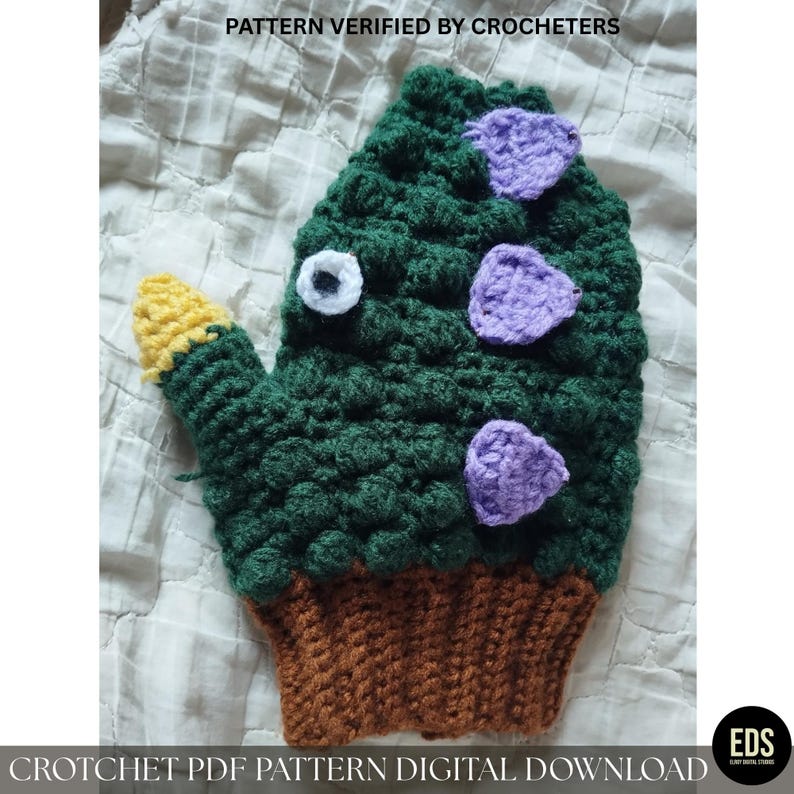 Forest Dinosaur Mittens Crochet Pattern PDF – Bobble “dragon Scale ...