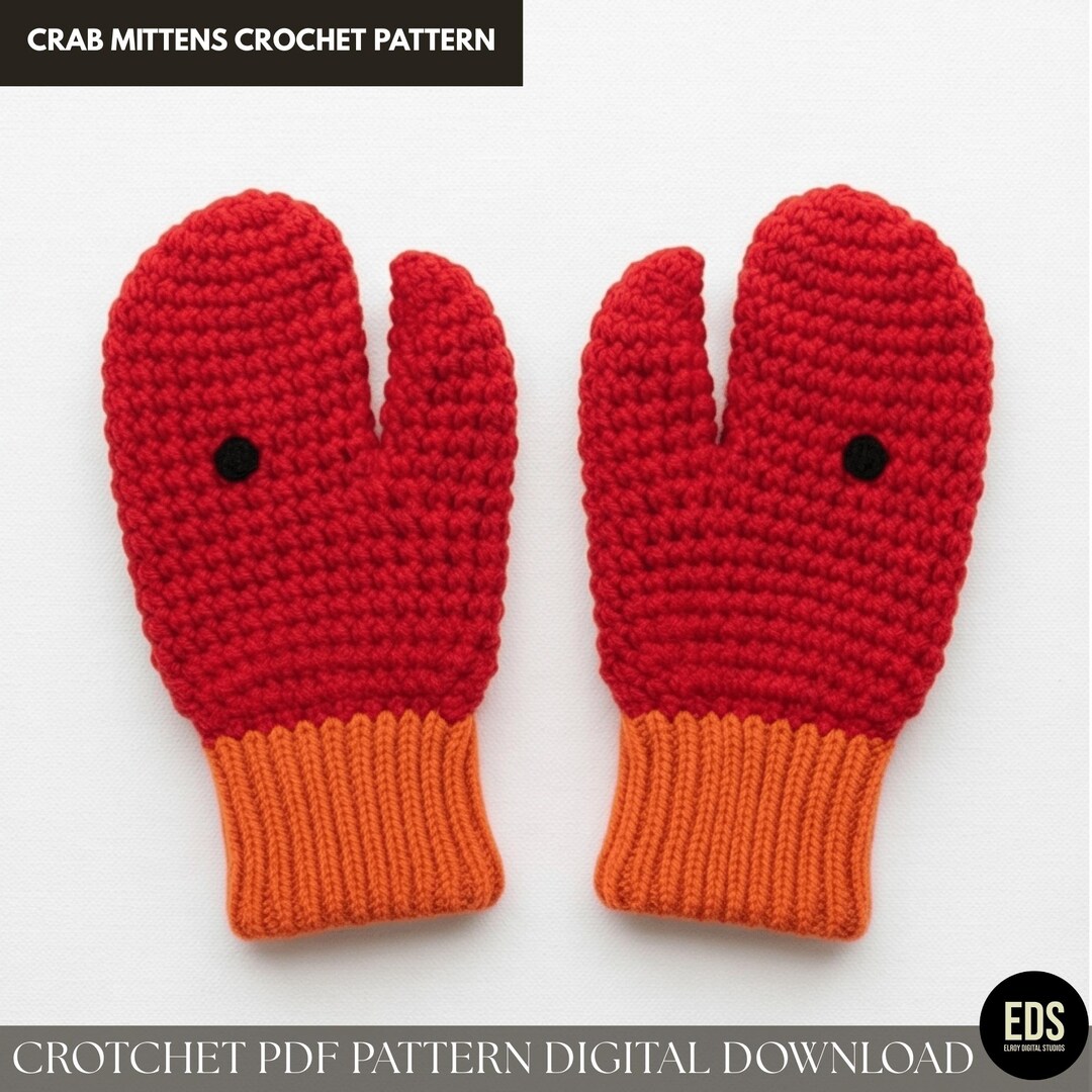 Lobster Claw Crochet Mittens Pattern | Funny Novelty Gloves | Easy ...