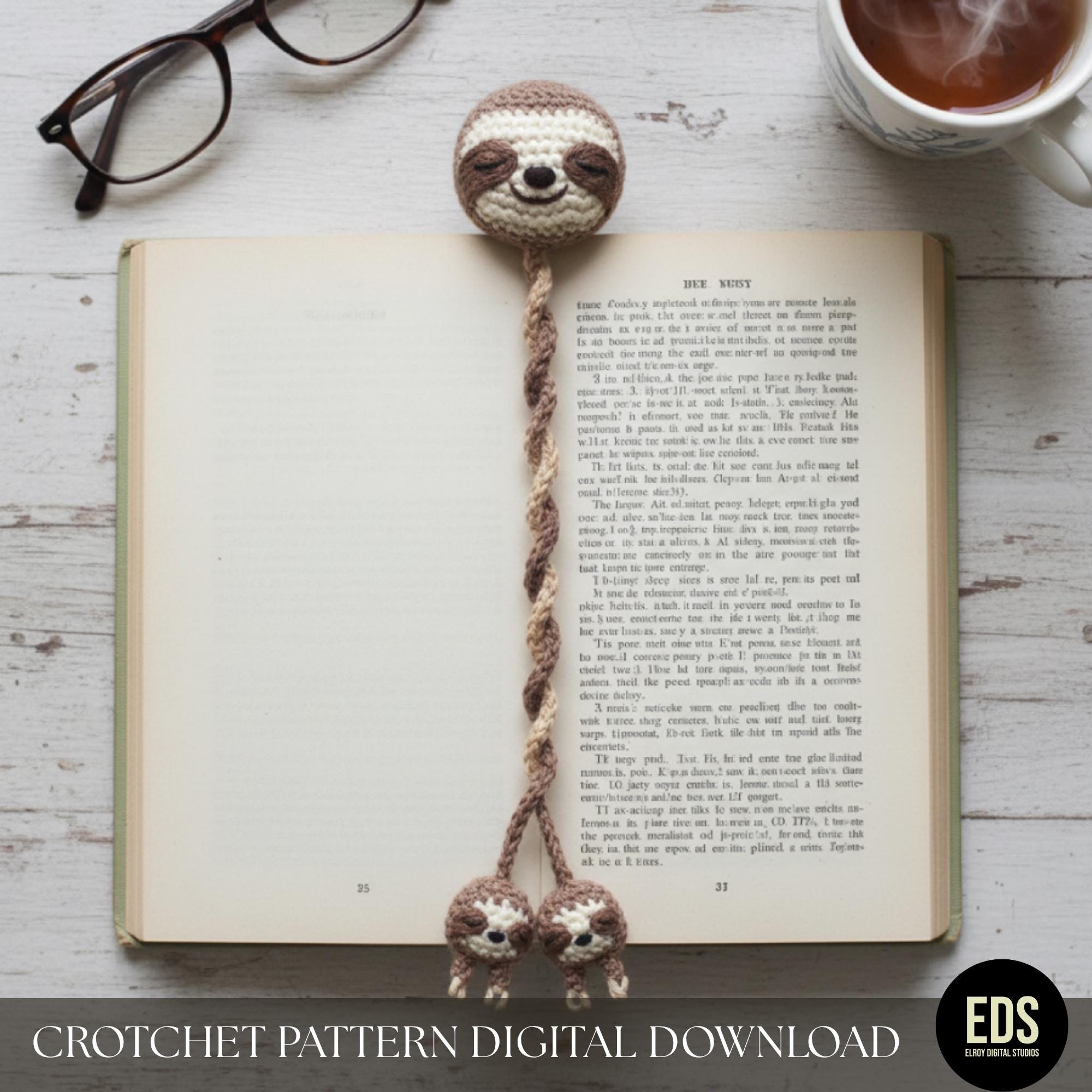 Cute Animal Crochet Bookmark Pattern Set PDF Fox Giraffe Sloth Hedgehog ...