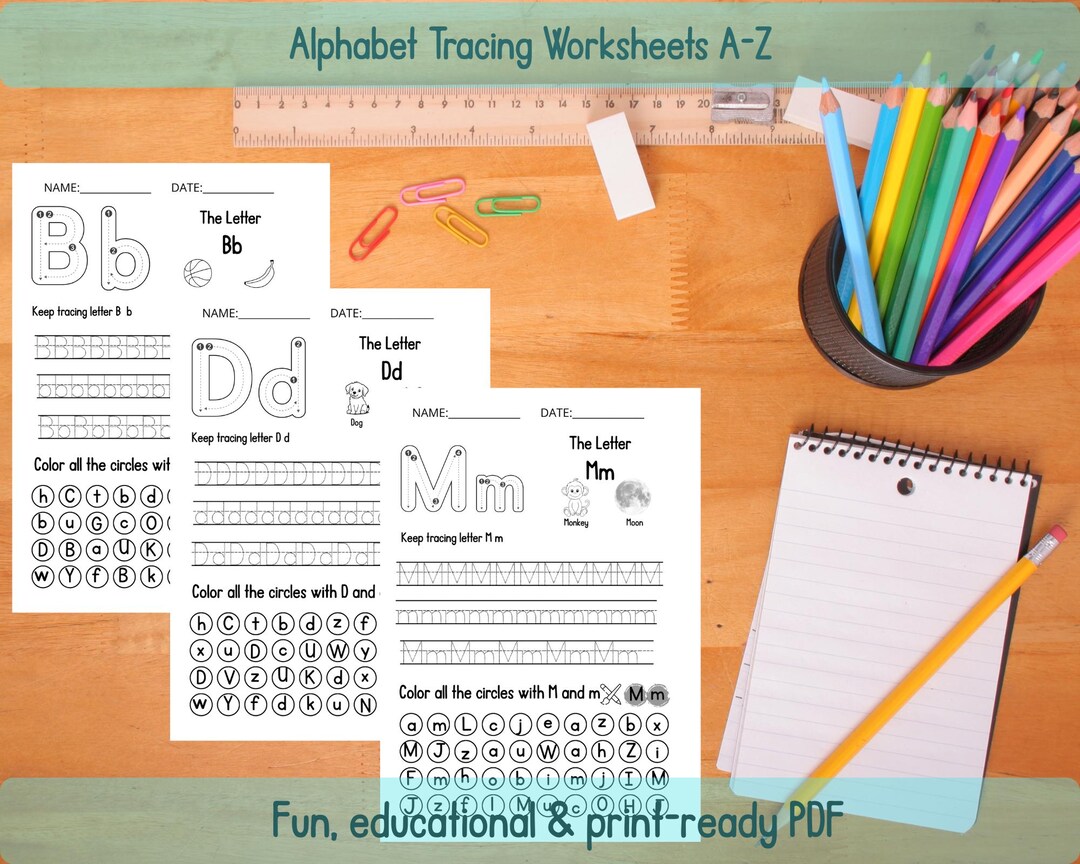 Alphabet Tracing Worksheets A-Z | Printable Letter Practice for ...