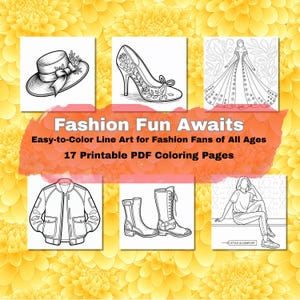 Fashion Coloring Pages Printable – Digital Fashion Coloring Book for ...