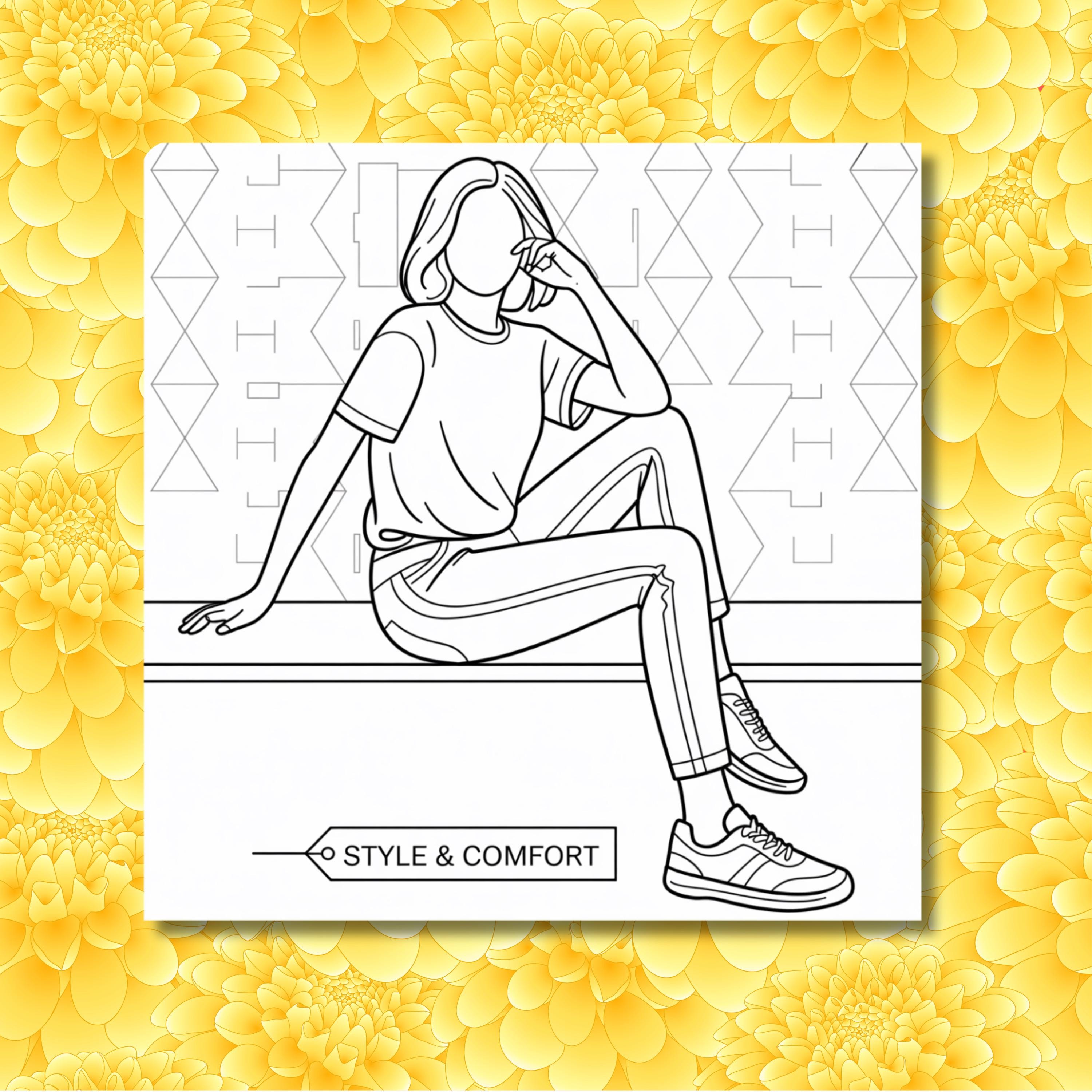 Fashion Coloring Pages Printable – Digital Fashion Coloring Book for ...