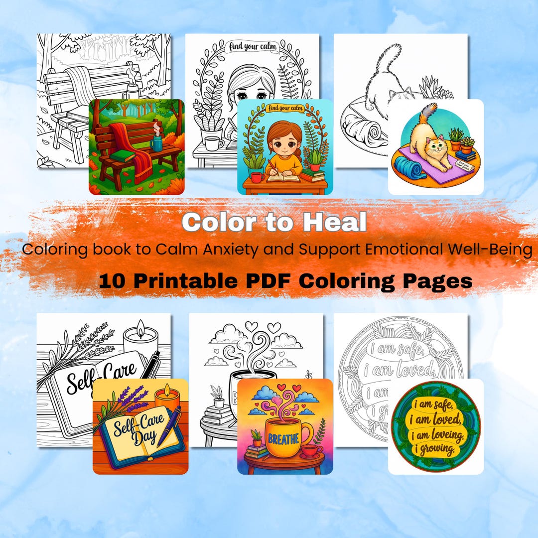 Mental Health Coloring Book – Printable Therapy Coloring Pages for ...