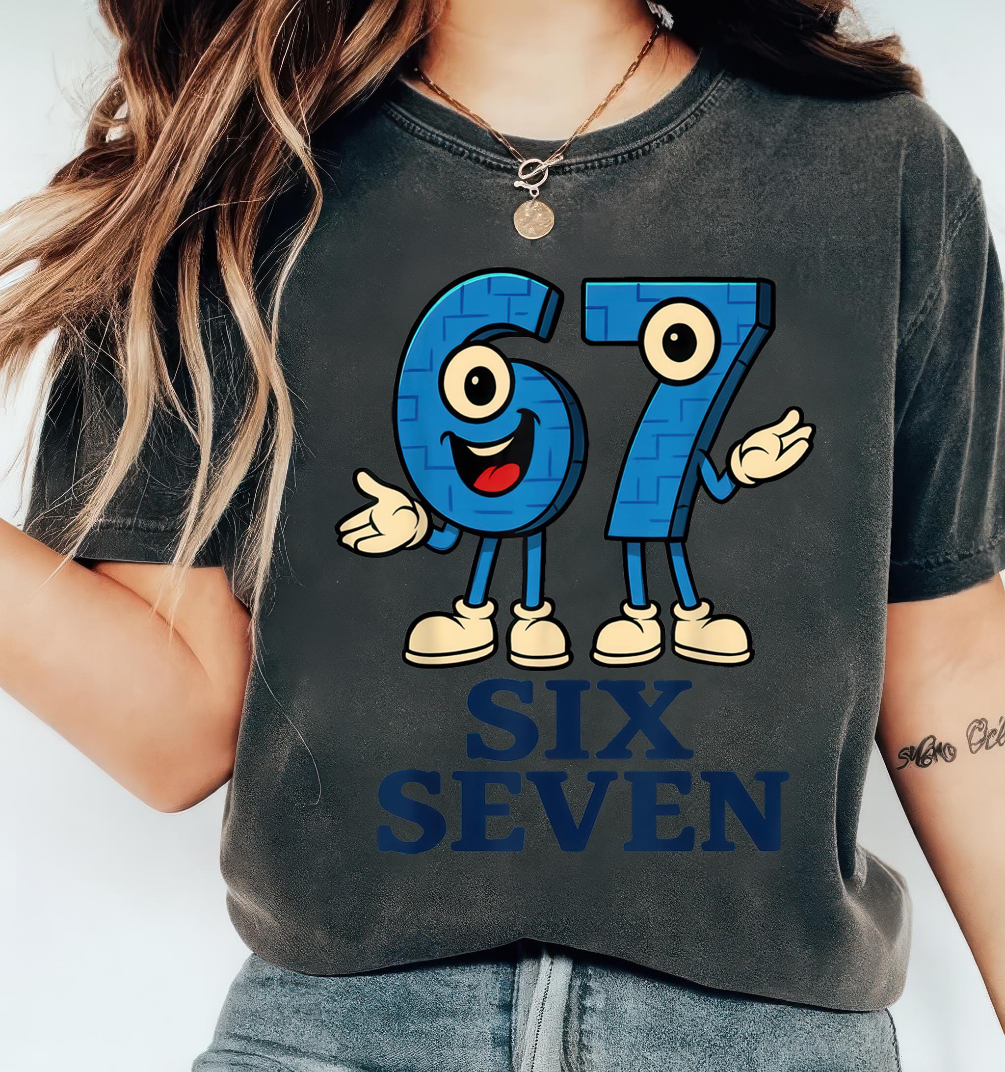 Number 67 Six Seven Png, Cute Cartoon Math Character Design ...