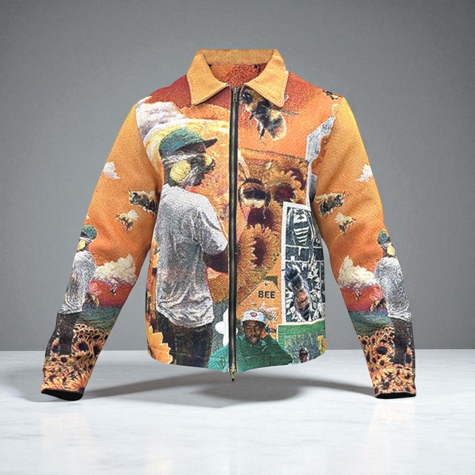 Tyler the Creator Tapestry Jacket, Graphical Flower Boy Zipper Jacket ...