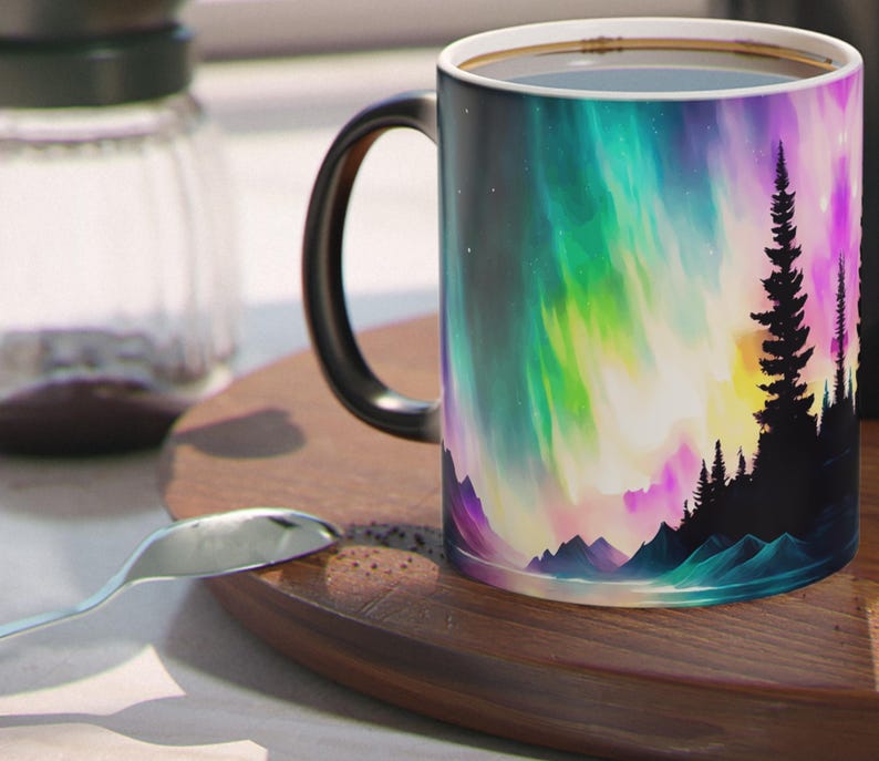 Northern Lights Mug Aurora Borealis Coffee Mug Color Changing Cup ...