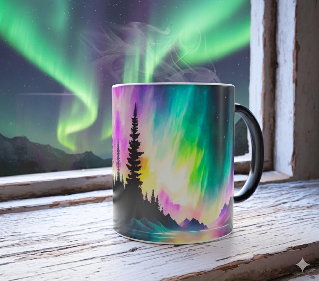 Northern Lights Mug Aurora Borealis Coffee Mug Color Changing Cup ...