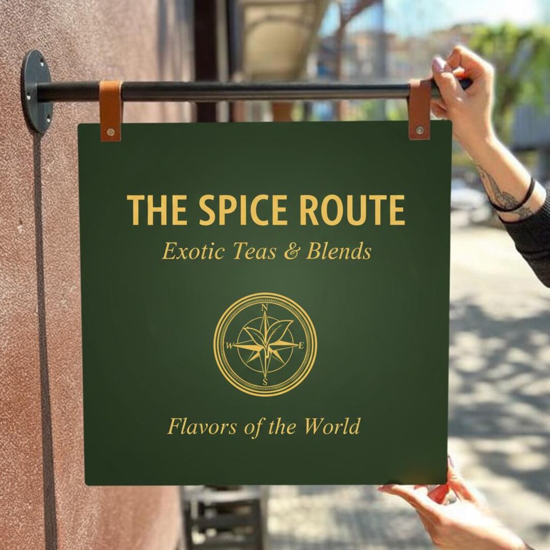 2d Outdoor Double Sided Blade Sign, Metal Storefront Logo Display ...