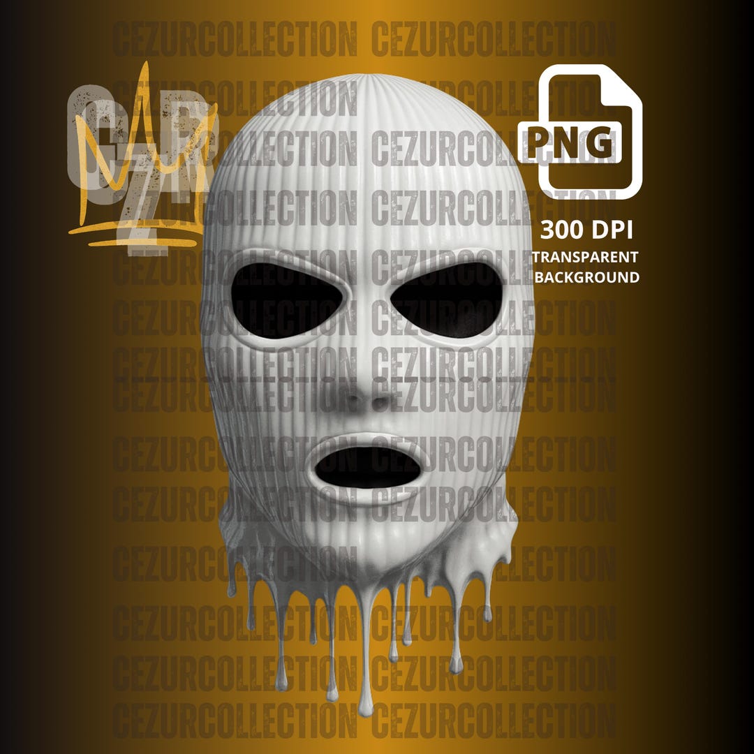 White Drippings Ski Mask Png - Gangsta Png - Streetwear Png - Gangster ...