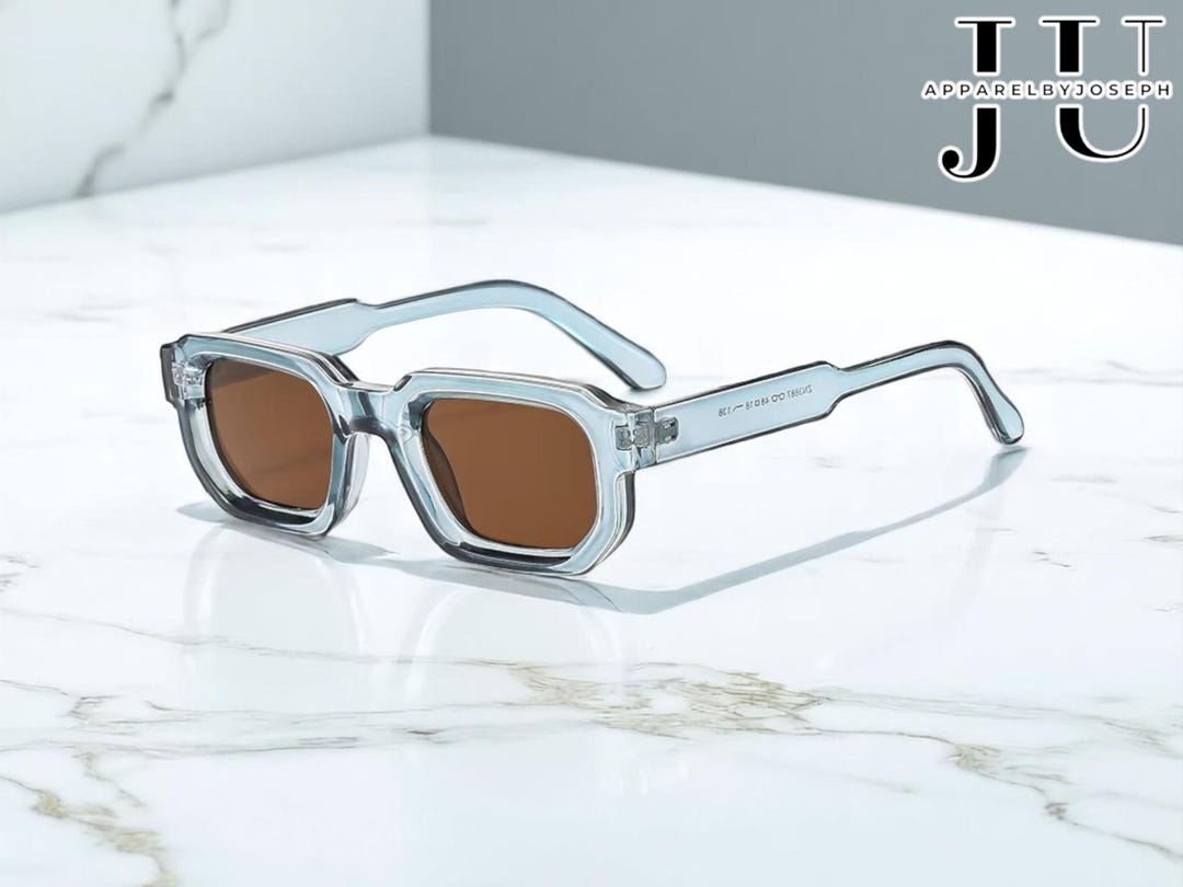 Orange Retro Rectangle Sunglasses | Chunky Frame, Vintage Style - Etsy