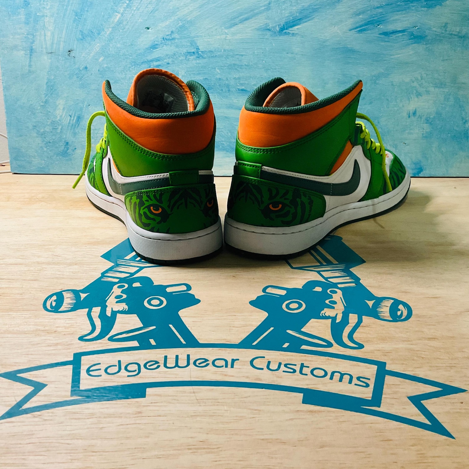 Custom Hand-painted Air Jordan 1 Tiger Stripes and Unique Sneaker Art ...