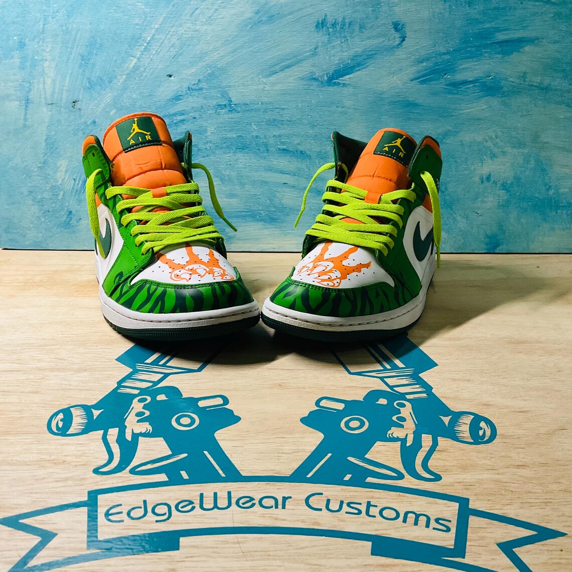 Custom Hand-painted Air Jordan 1 Tiger Stripes and Unique Sneaker Art ...