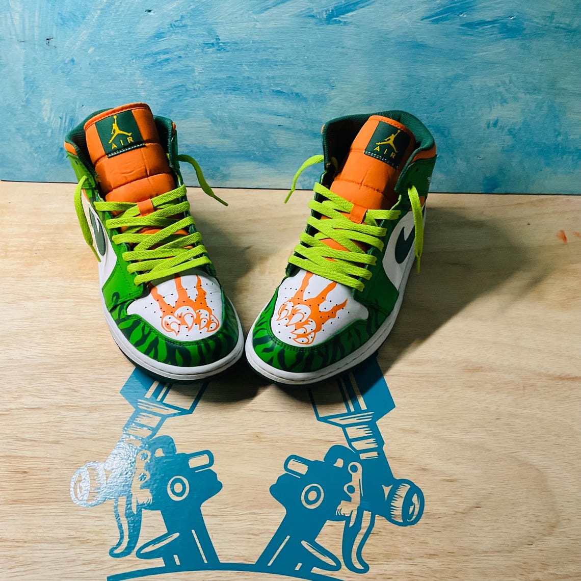 Custom Hand-painted Air Jordan 1 Tiger Stripes and Unique Sneaker Art ...