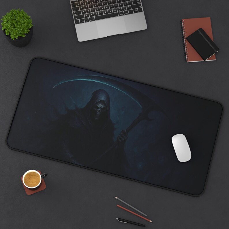 Grim Reaper Desk Mat: Gothic Dark Art Mousepad for Gamers - Etsy