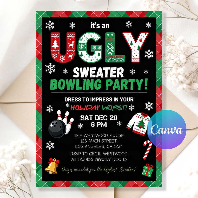 Winter Invite Editable - Etsy