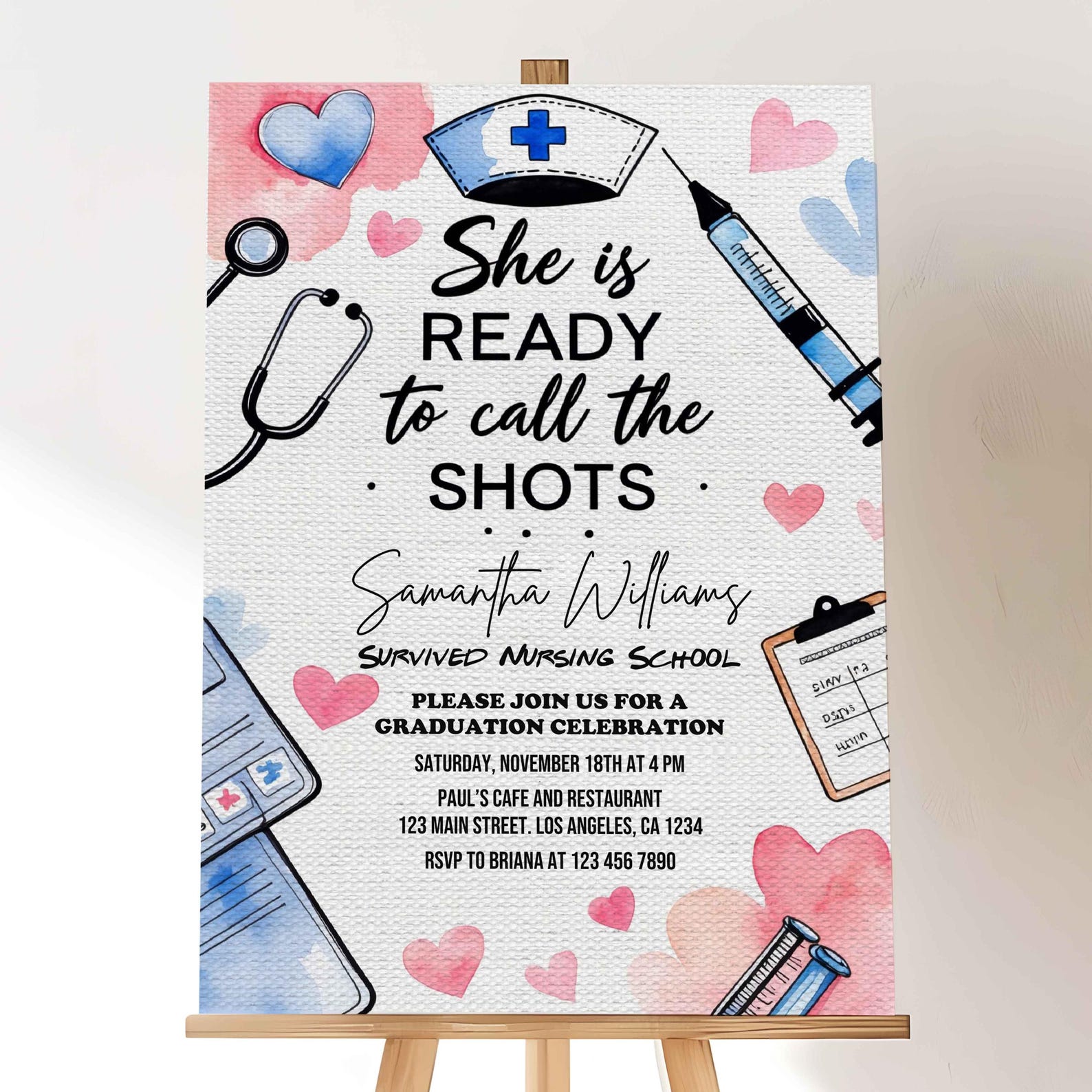 Nurse Graduation Party Invitation | Editable Medical School Grad Invite ...
