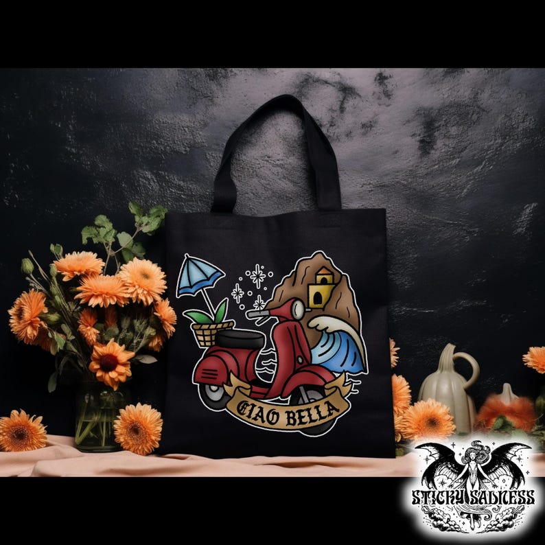 Ciao Bella PNG, Traditional Tattoo Style, Amalfi Coast Retro Flash Art ...