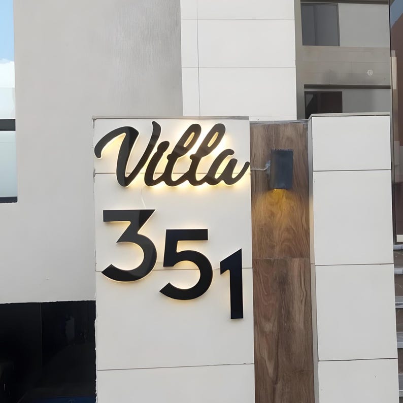 Backlit Number Sign, House Number Plaque, Custom Address Sign, LED ...