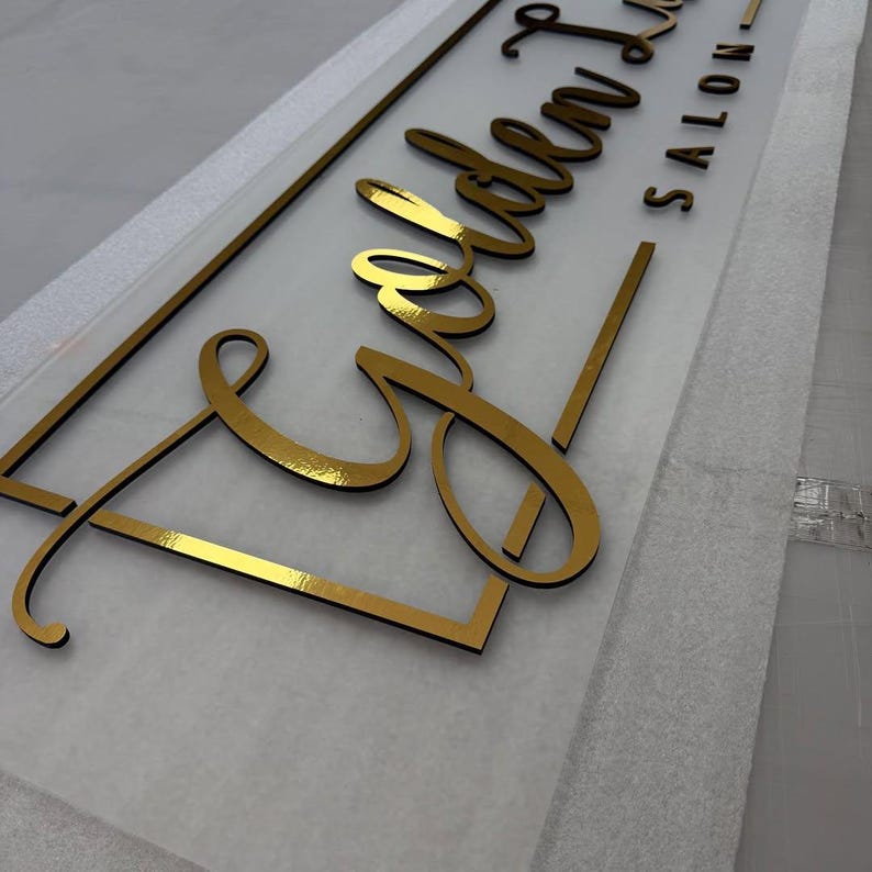 Laser Cut Logo Sign, 3D Business Sign, Salon Sign, Flat Cut Acrylic ...