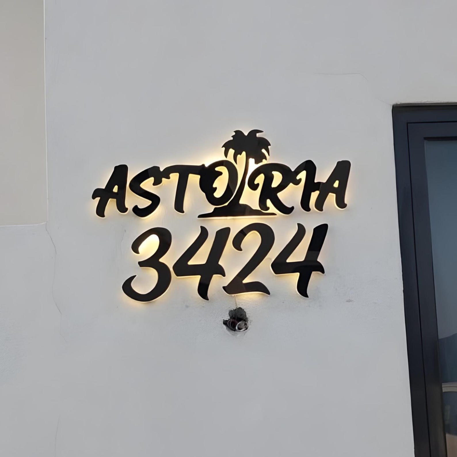 Backlit Number Sign, House Number Plaque, Custom Address Sign, LED ...