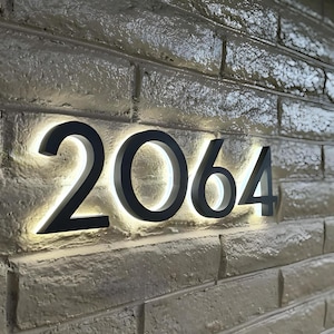 Backlit Number Sign, House Number Plaque, Custom Address Sign, LED ...
