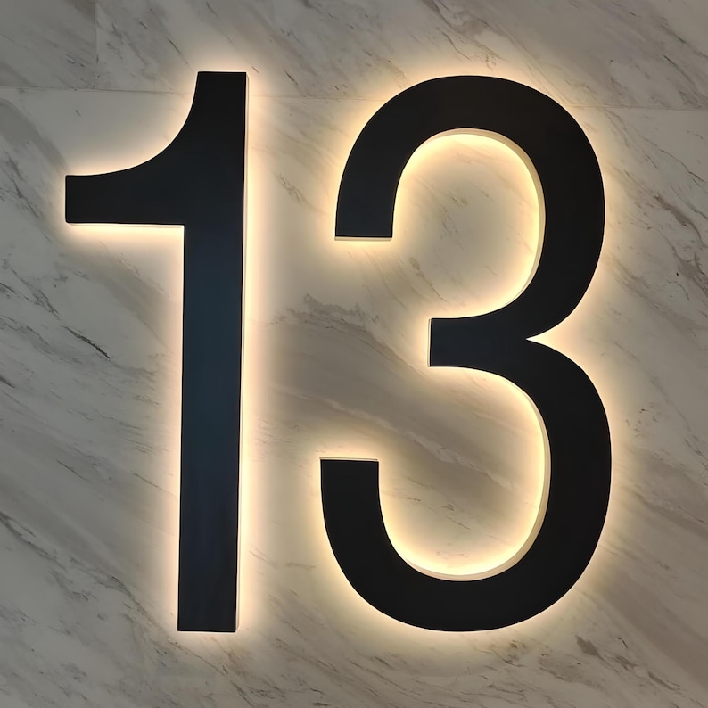Backlit Number Sign, House Number Plaque, Custom Address Sign, LED ...