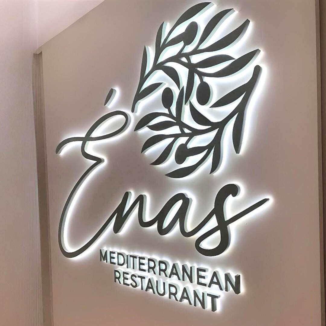 Metal Backlit Sign, Business Logo Sign, Custom Signage, Light up Sign ...