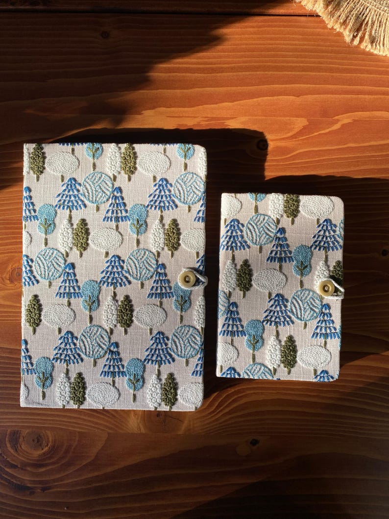 Embroidered Vintage Journal – Cotton Fabric Notebook, Aesthetic Writing ...
