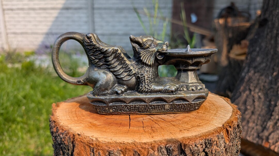 Soviet Vintage Gothic Griffin Candle Holder – 1970s Brass Mythical ...