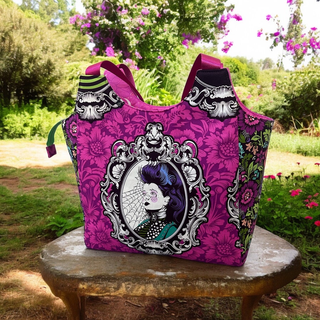 Tula Pink Large Tote, Witchy Bag for Her, Nightshade Deja Vú Tote ...